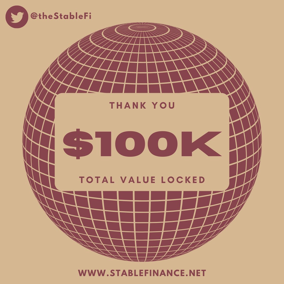 Stable Finance on Twitter: "$100,000 TVL 🔥 350% Daily APR on STABLE-USDC-LP 🔥 12% Daily APR on ...