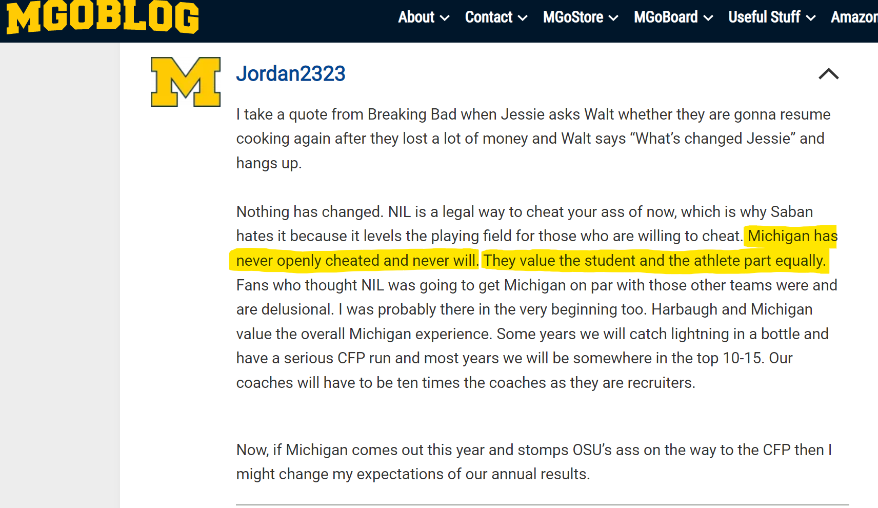 Message Board Geniuses on Twitter: "Unlike their peers, #Michigan has never "openly" cheated and ...