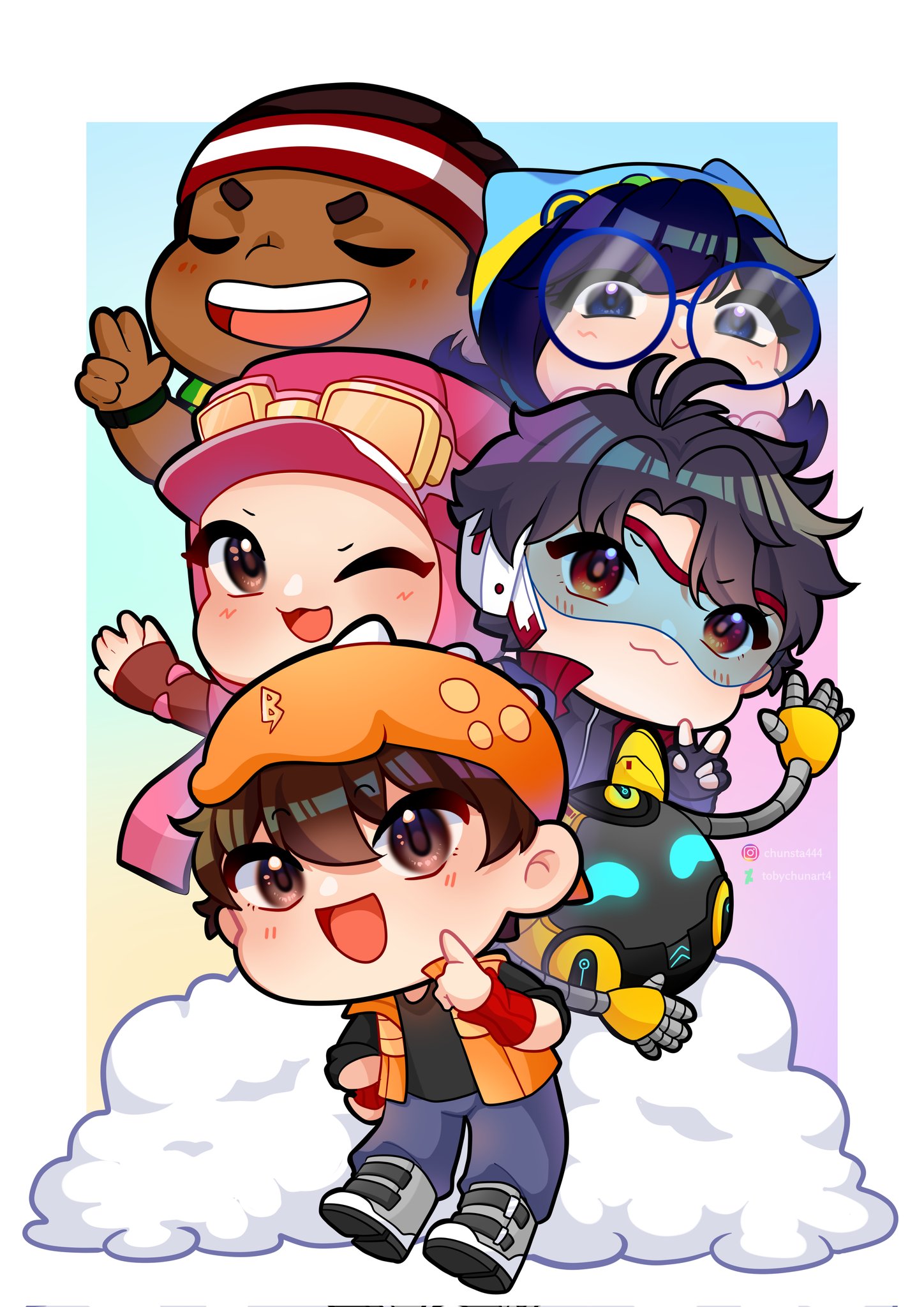 Group Of Chibi Friends