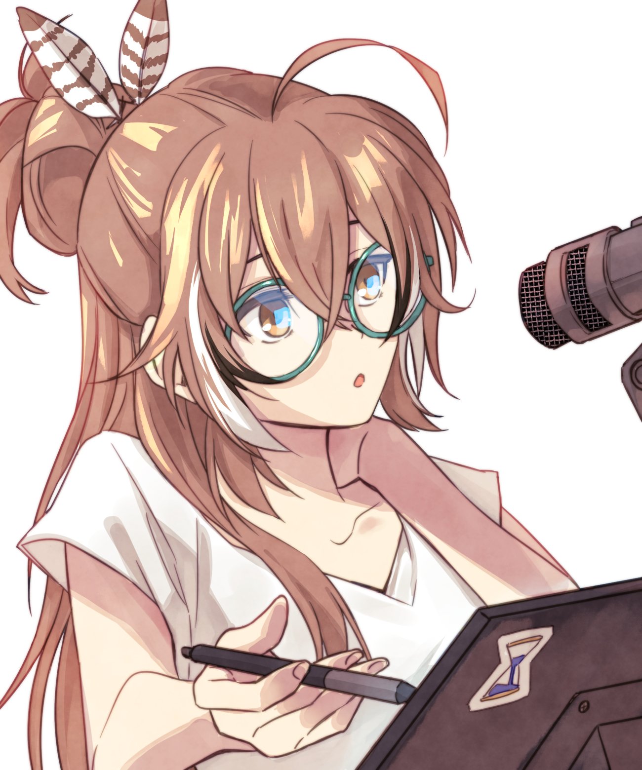 Anime Girl With Microphone And Brown Hair