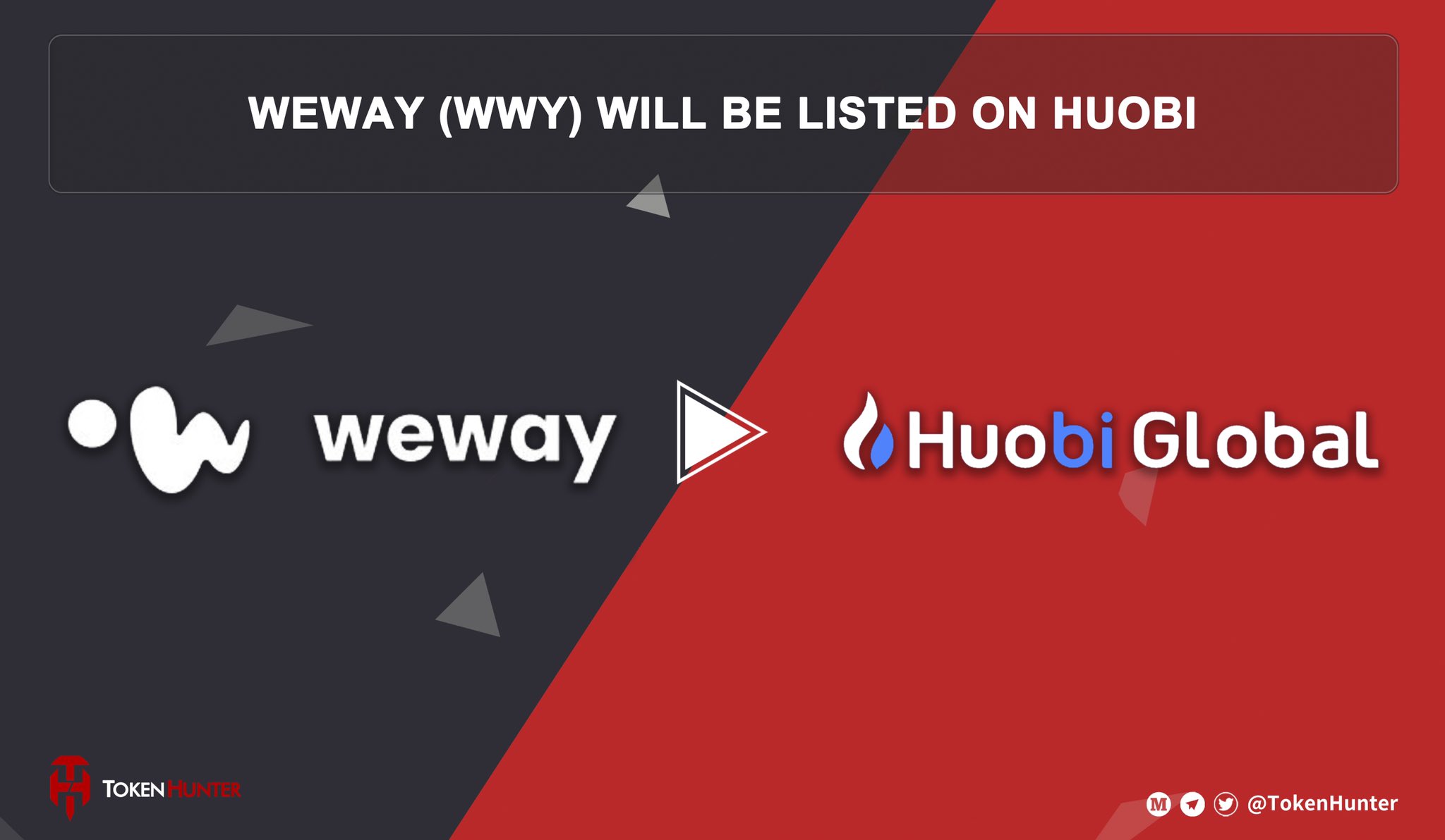 TokenHunter on Twitter: "🎉🎉 $WWY @WeWay_io will be listed on @HuobiGlobal🔥 Deposits: Jun 3, 01: ...
