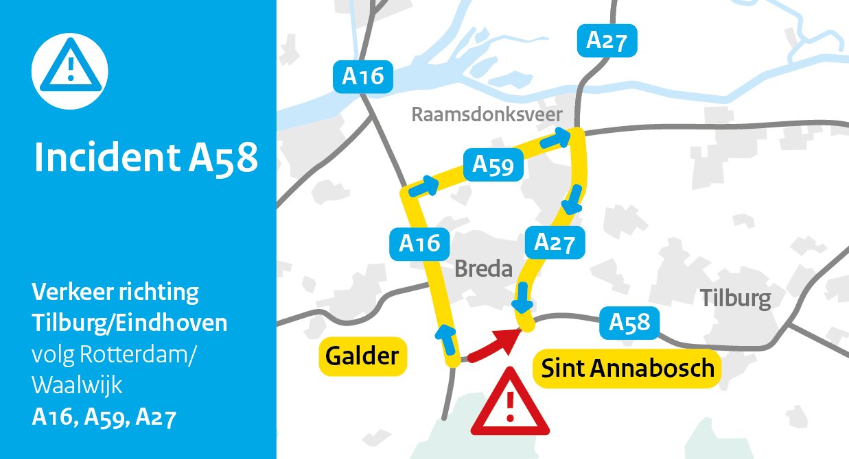 Rijkswaterstaat Verkeersinformatie on Twitter: "Op de #A58 is een vrachtwagen smurrie/modder ...