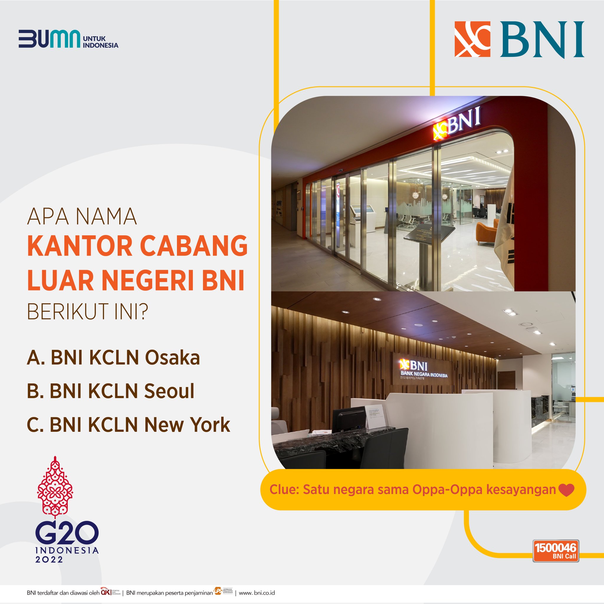 PT Bank Negara Indonesia (Persero) Tbk. on Twitter: "Coba tebak, dimana letak Kantor Cabang Luar ...