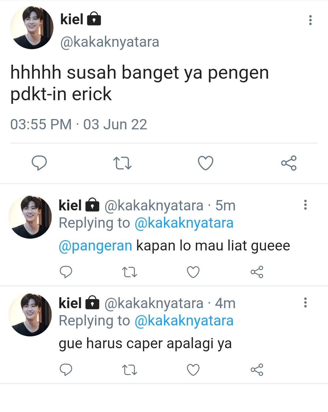 wisha on Twitter: "48. reveal, priv acc zadkiel yang isinya thristy tweet 😝 https://t.co ...