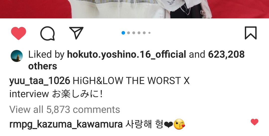 YUTA GLOBAL🍒 on Twitter: "kazuma kawamura left a comment and hokuto yoshino liked the pic! yuta ...