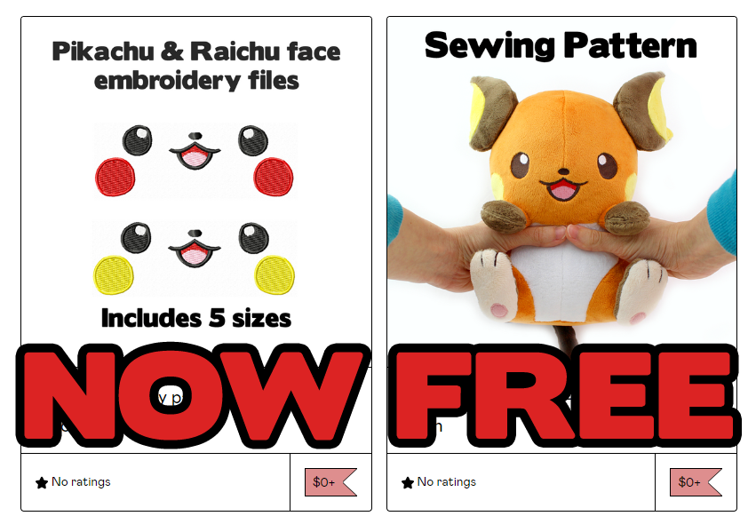 Pikachu Sewing Pattern