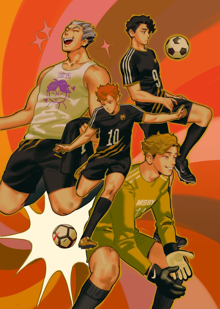「MSBY soccer au ⚽️🥅💥 #Haikyuu 」|m a i k ⚡のイラスト