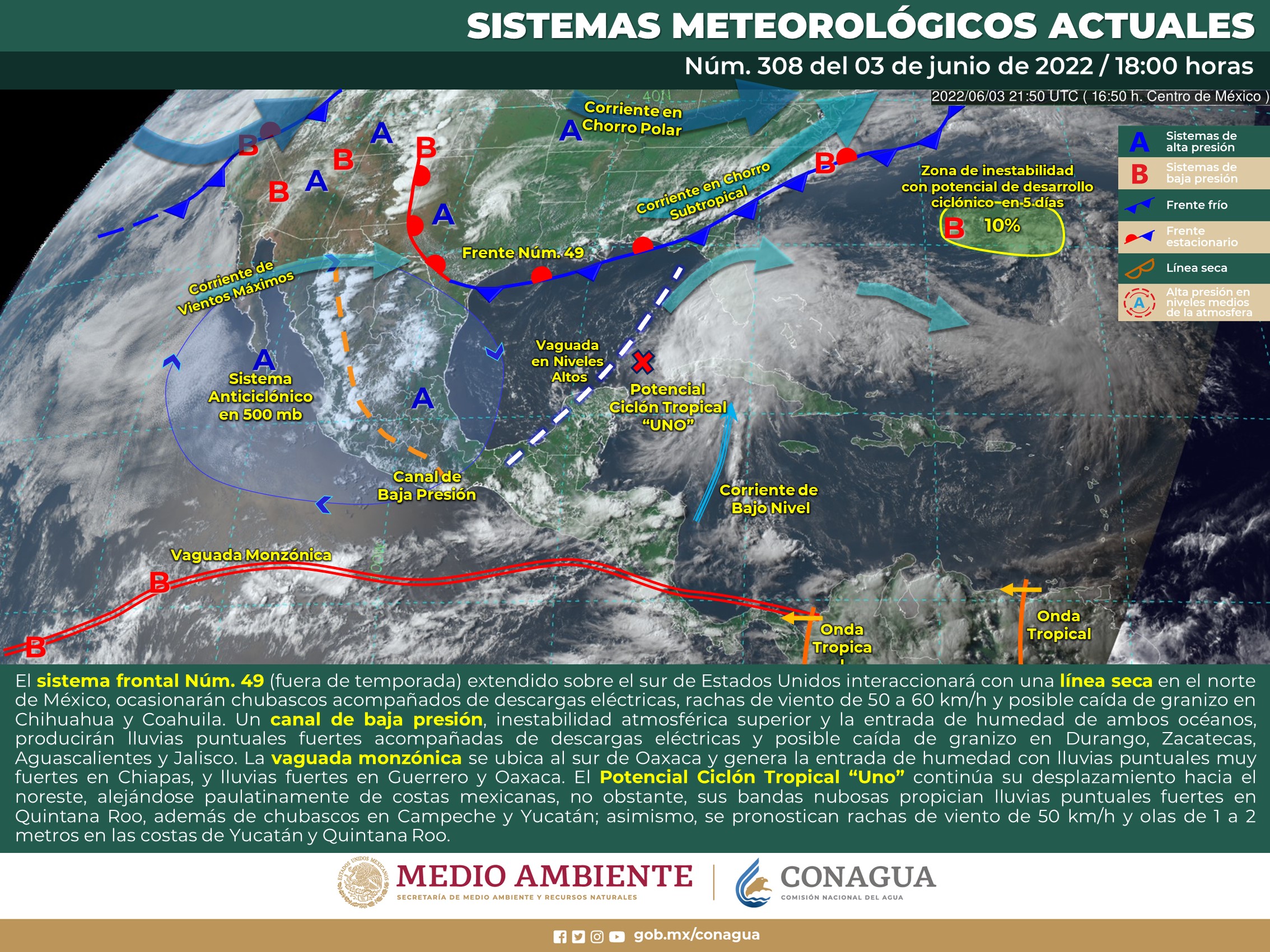 CONAGUA Clima on Twitter: "En la imagen se indican los fenómenos #Meteorológicos que afectarán ...