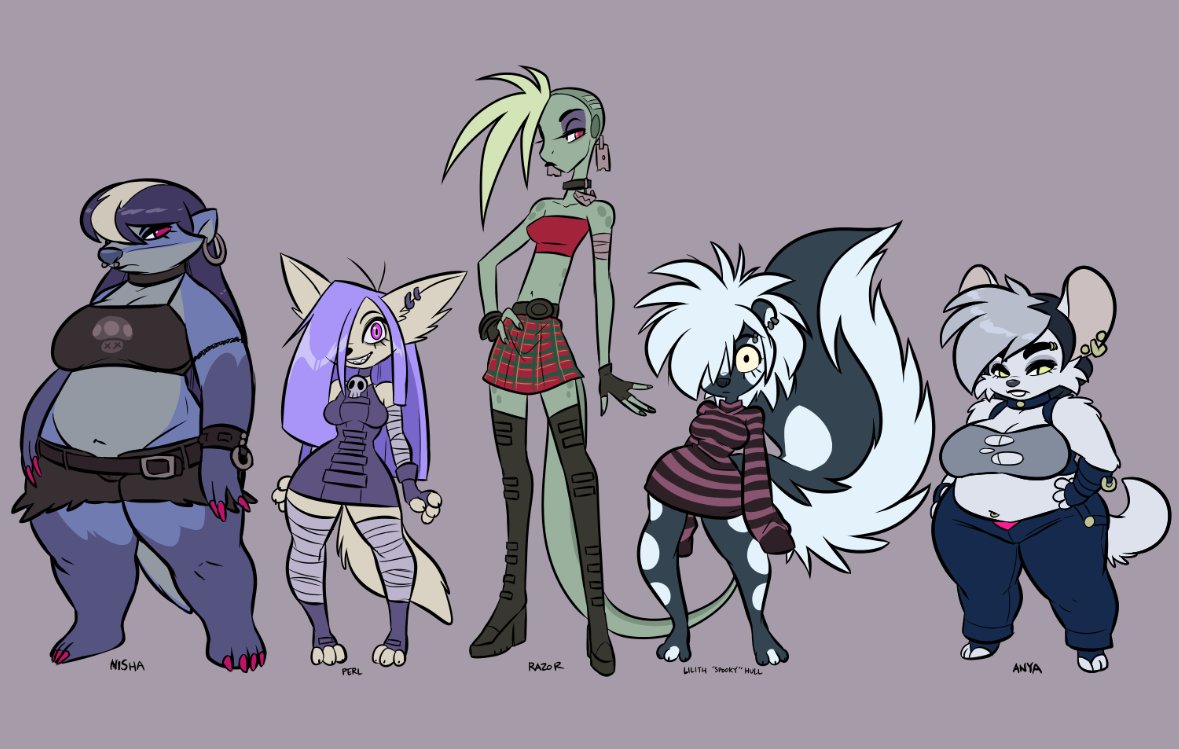 「goth furry OCs and redesigns 」|Andrew D🐟Cのイラスト