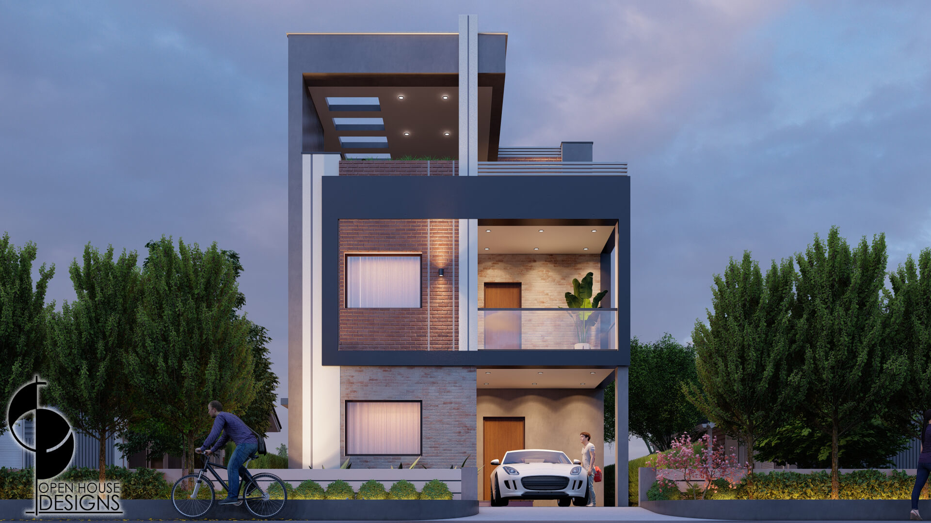 Modern Row House Elevation