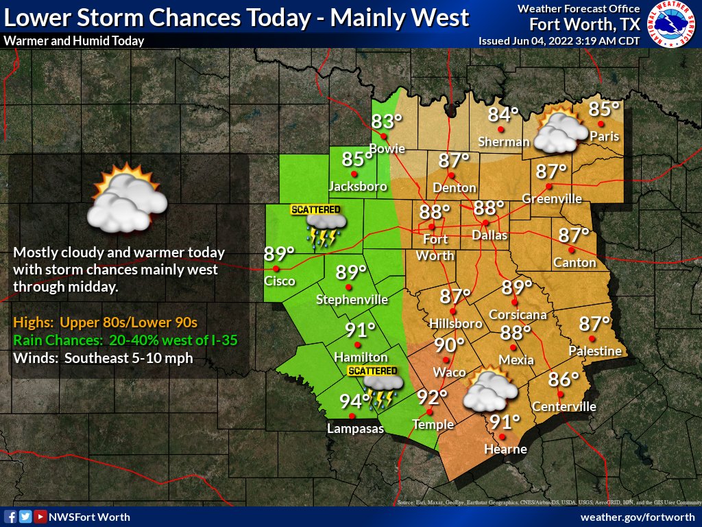 Nws Fort Worth On Twitter Showers And A Few Storms Will Be Possible