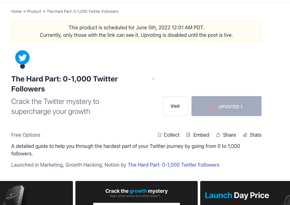 ANNOUNCEMENT The Hardest Part: 0-1,000 Twitter Followers Guide is launching on Sunday. I'm doing ...