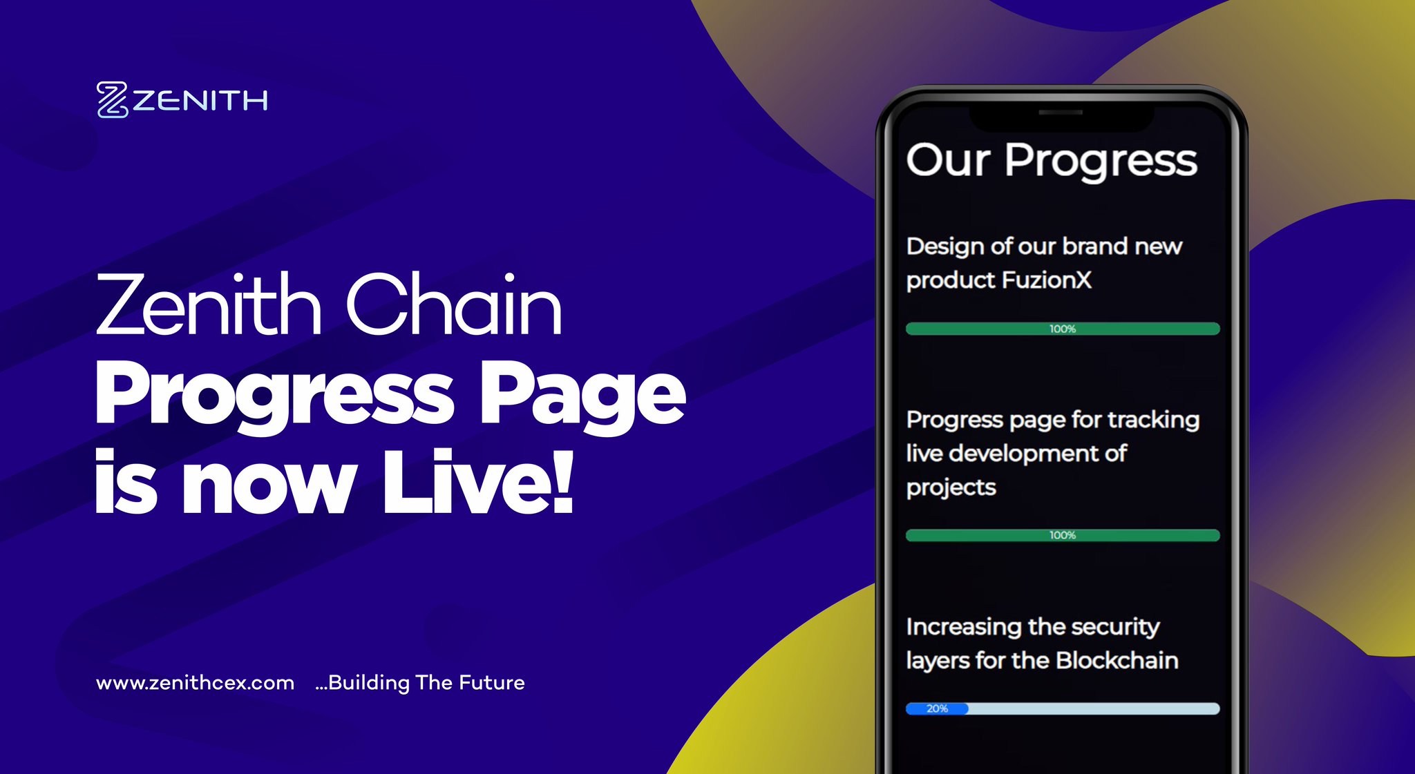 Zenith Chain on Twitter: "Good news, Zenith Community! 🎉😃 Progress page is now live! You can ...