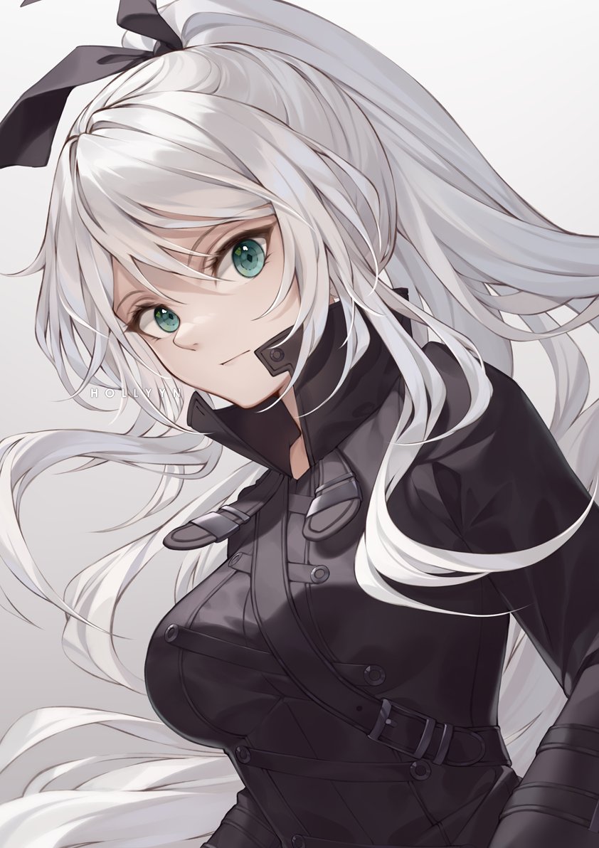 Anime Girl With Silver Hair And Blue Eyes