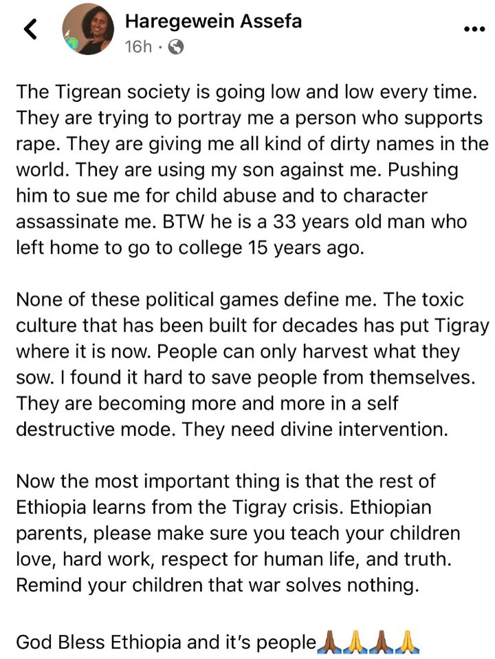 A timely message from Dr. Haregewein Assefa for those who would listen : r/Ethiopia