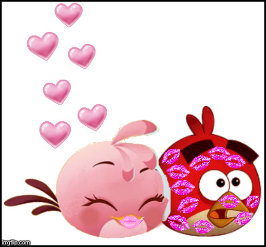Angry Birds Red And Stella Kiss