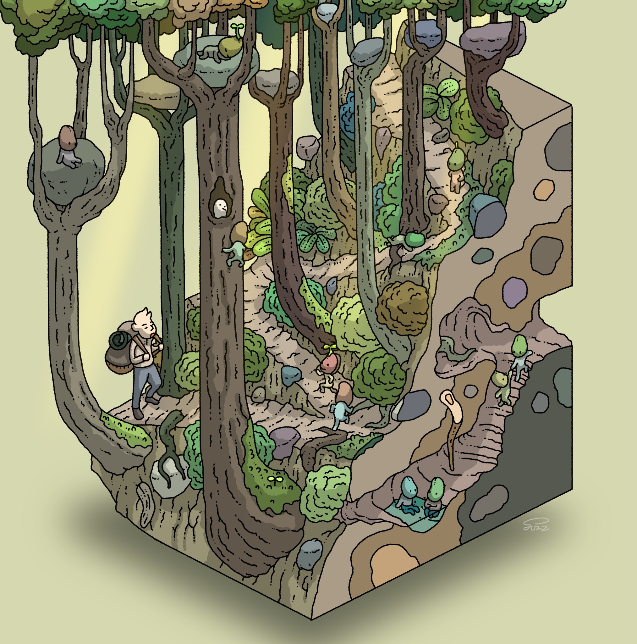 いけだcpt on Twitter: "RT @gozz_sss: 岩の浮く森 森を進むと豆のような小人が目の前を走り抜けていった いたずら好きそうな顔をしている… どうやらここは彼らの森の ...
