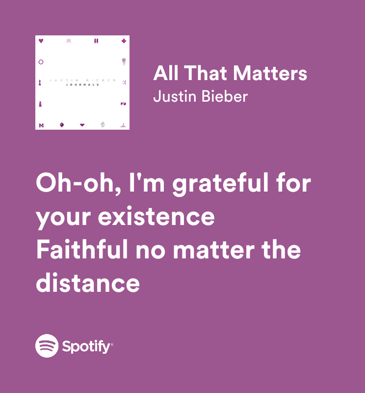 All That Matters Justin Bieber Lyrics