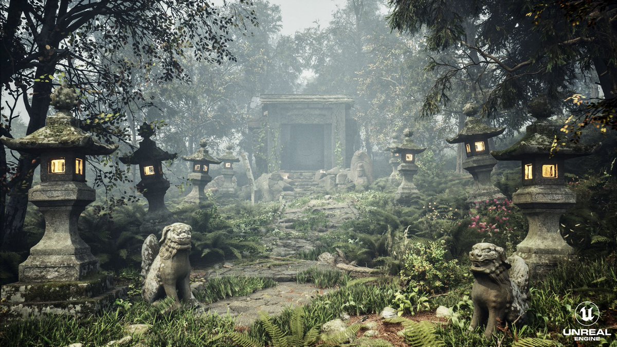 Overcast mood of my Japanese Shrine Unreal Engine 5 Lumen Quixel ...