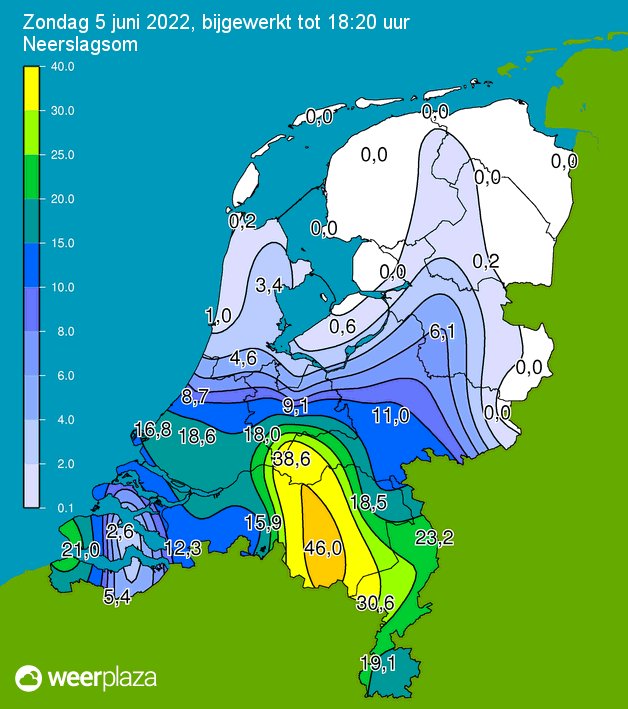 Weerplaza.nl on Twitter: "Inmiddels is op verschillende plekken in het zuiden van het land al ...