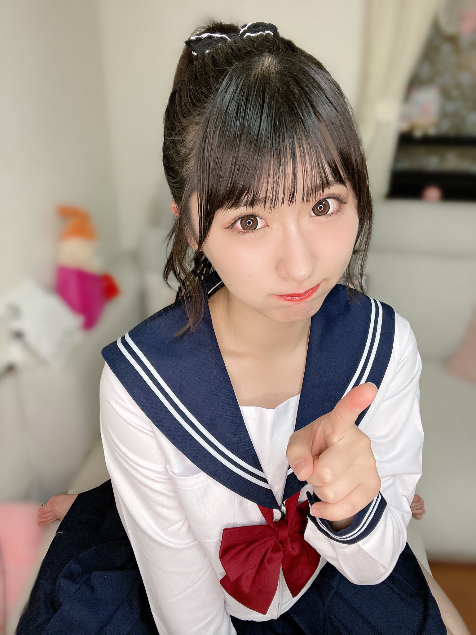 由利 美桜【miao】 on Twitter: "おはみゃお！ むぅ、、あの子と仲良いの？ #miao #制服 #セーラー服 https://t.co/ecDTNzIQYY" / Twitter