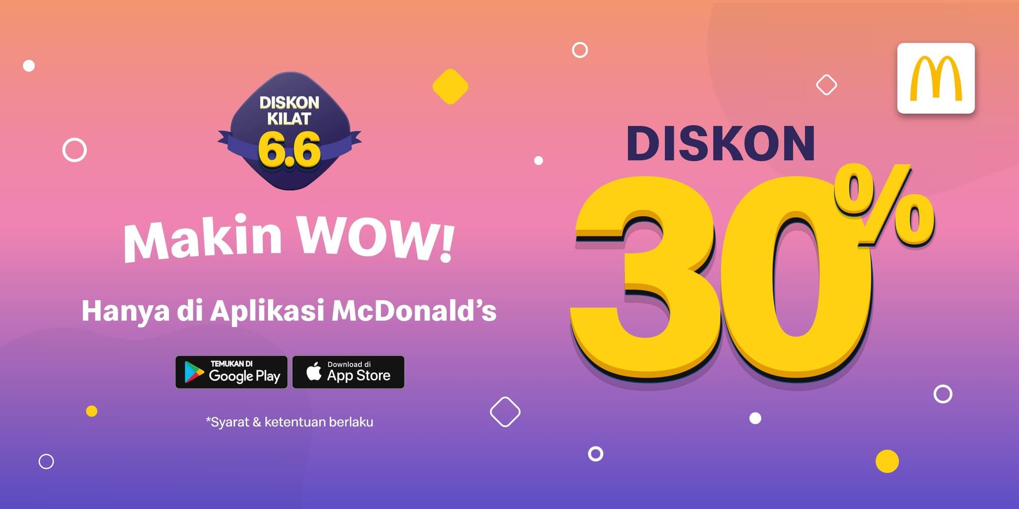 Racun Belanja | Info Diskon, Promo, Cashback on Twitter: "Diskon Kilat 6.6 di Aplikasi McDonald ...