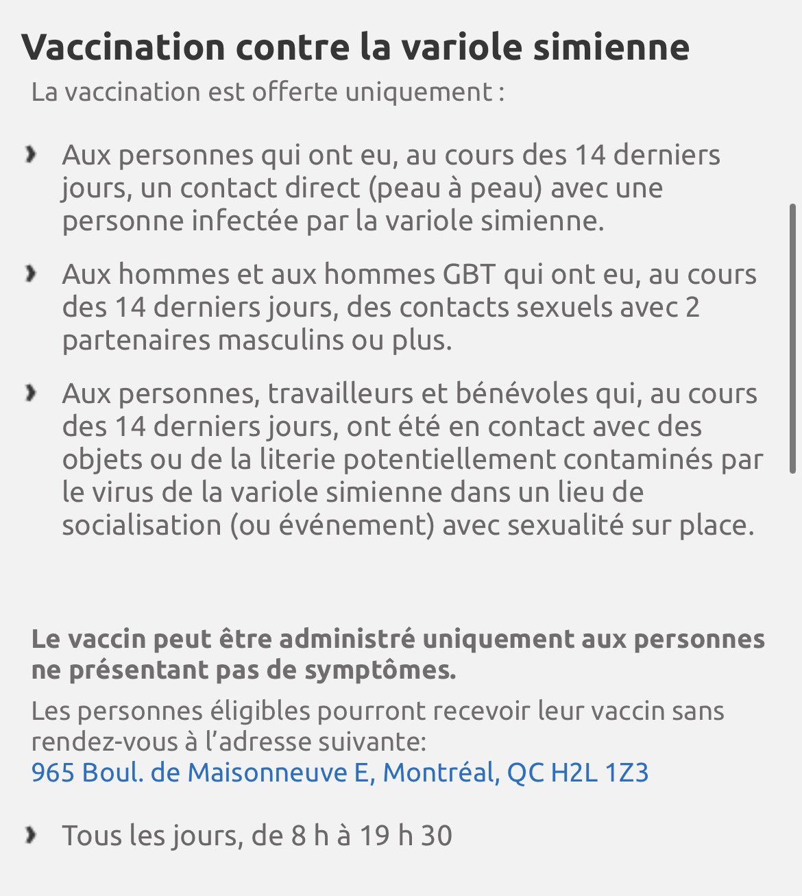 Nicolas Berrod on Twitter: "Montréal accélère ce lundi sur la vaccination contre la variole du ...