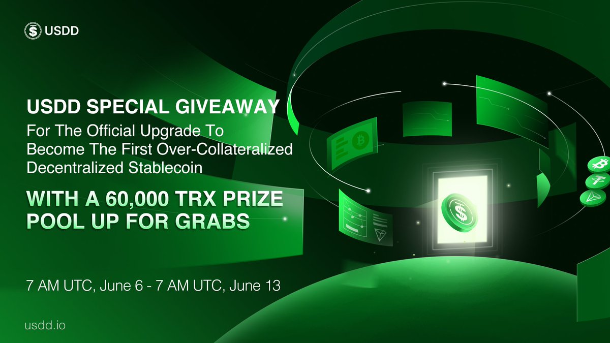 USDD on Twitter: "🚀#USDD Special #Giveaway! 🎊Let's celebrate the USDD official upgrade to become ...