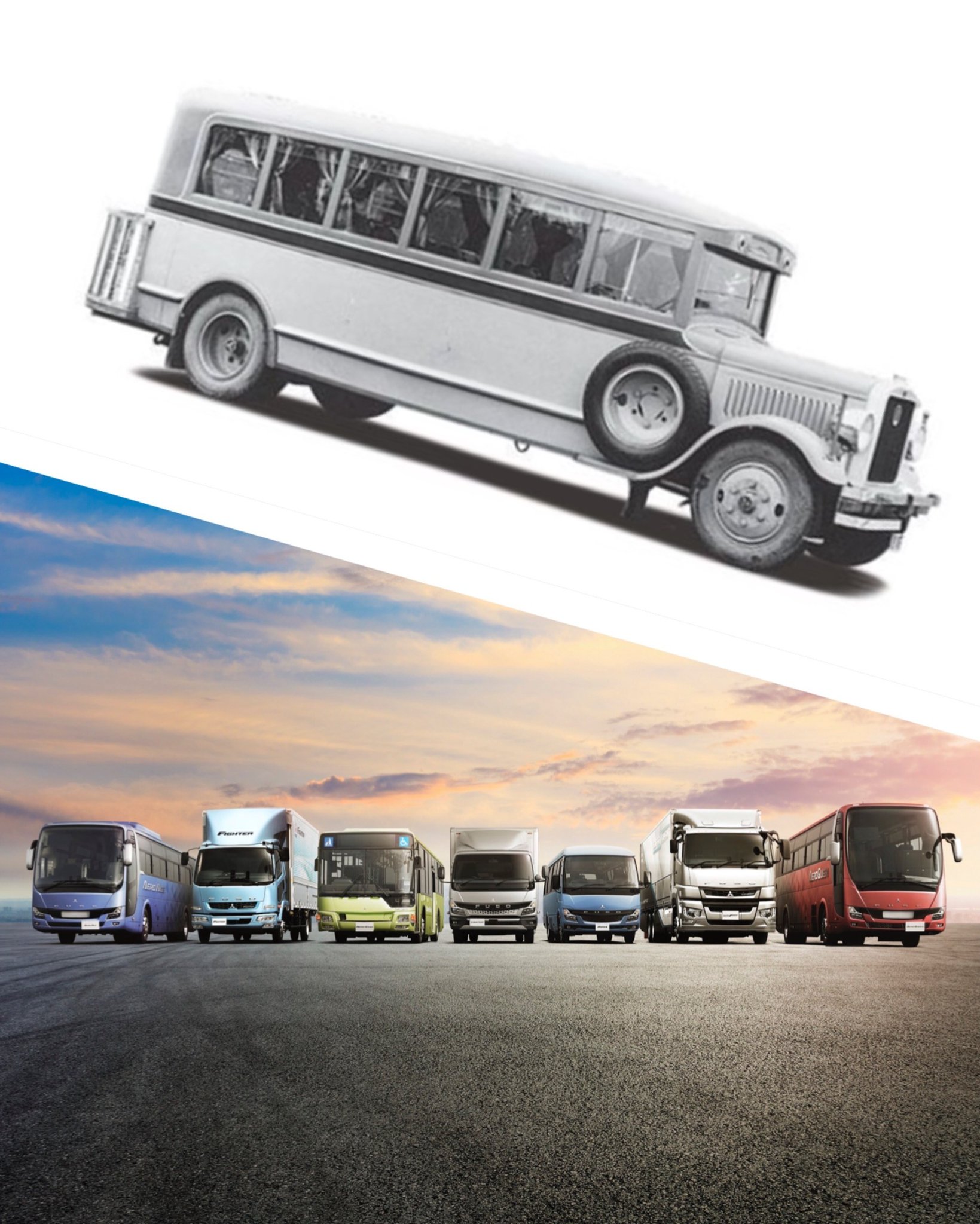 Daimler Truck AG on Twitter: "Celebrating 90 years of #FUSO! From the B46 bus from 1932 to today ...