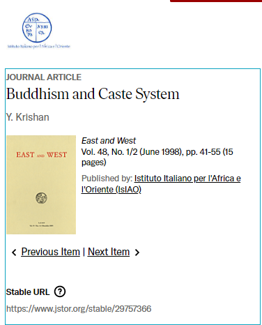 Buddhism & Caste System A critical analysis by Y Krishnan indicates ...
