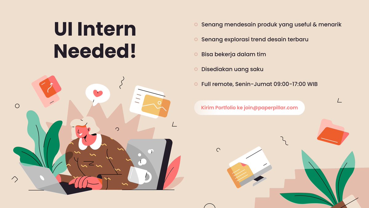 Selamat malam temen temen. Saat ini Paperpillar sedang membuka posisi intern untuk UI Designer ...