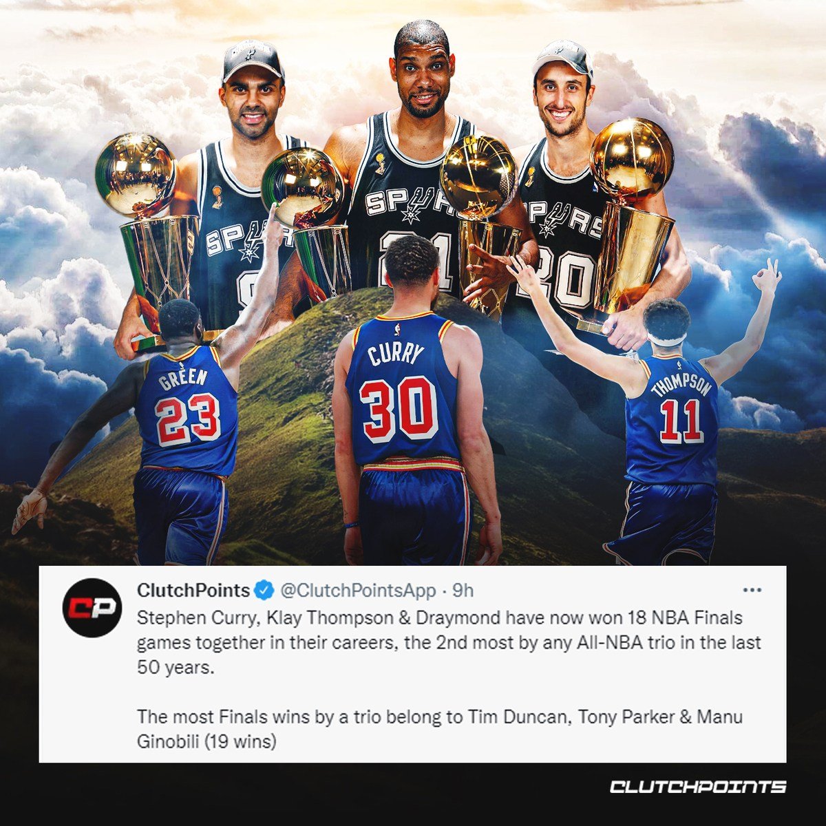 ClutchPoints on Twitter: "Real talk - which Big Three you got? 💯 🏆 @WarriorNationCP with Stephen ...