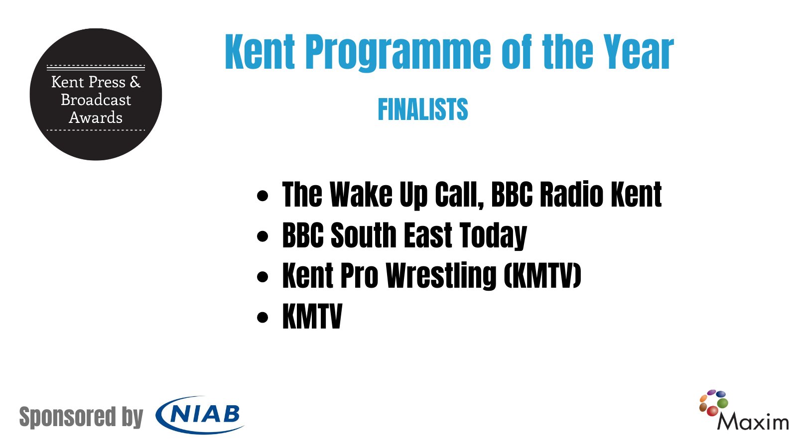Maxim on Twitter: "#KPBA Kent Programme of the Year is sponsored by @niabgroup. Congratulations ...
