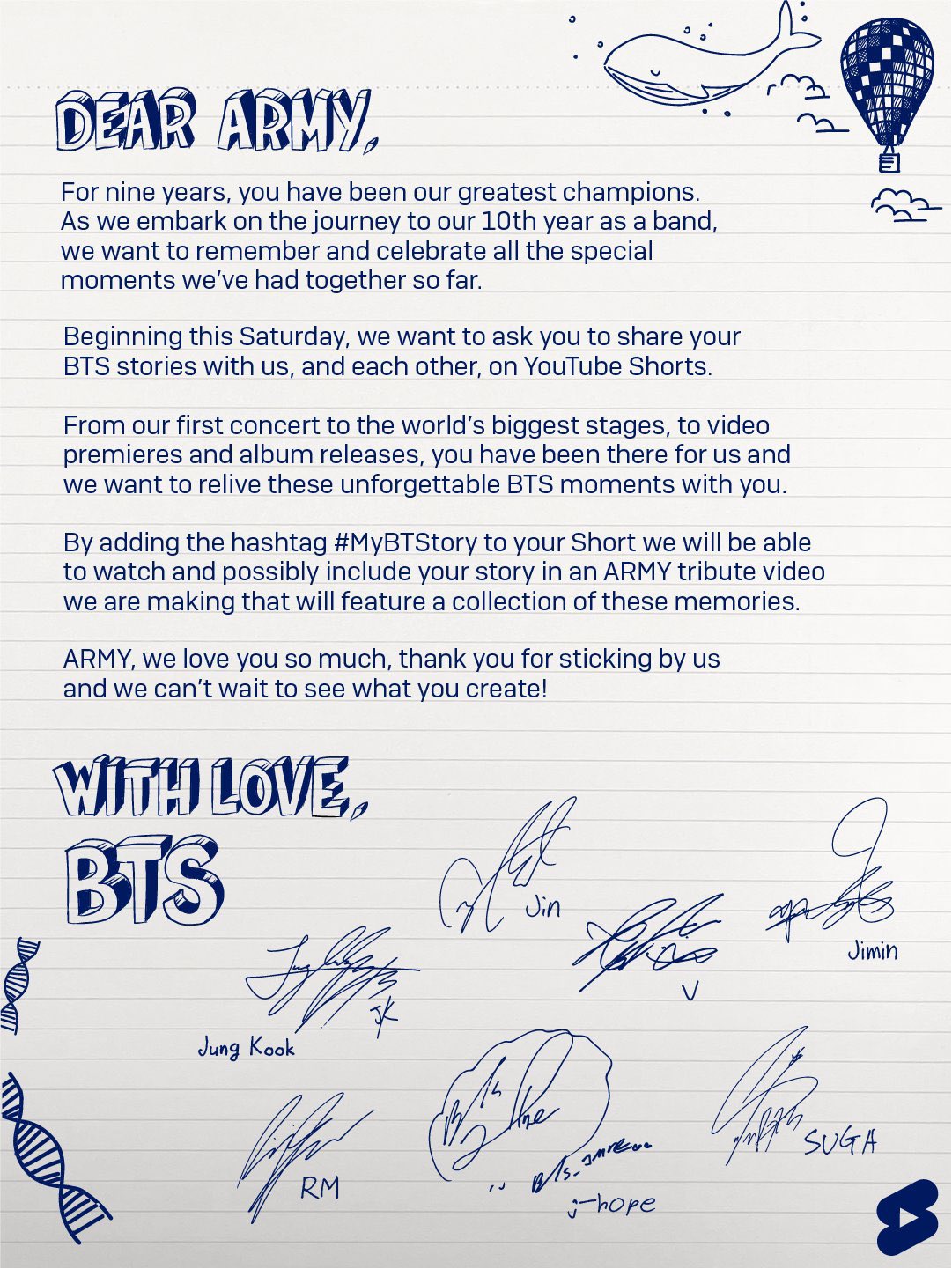 BTS Charts & Translations⁷ on Twitter: "“For nine years, you have been ...