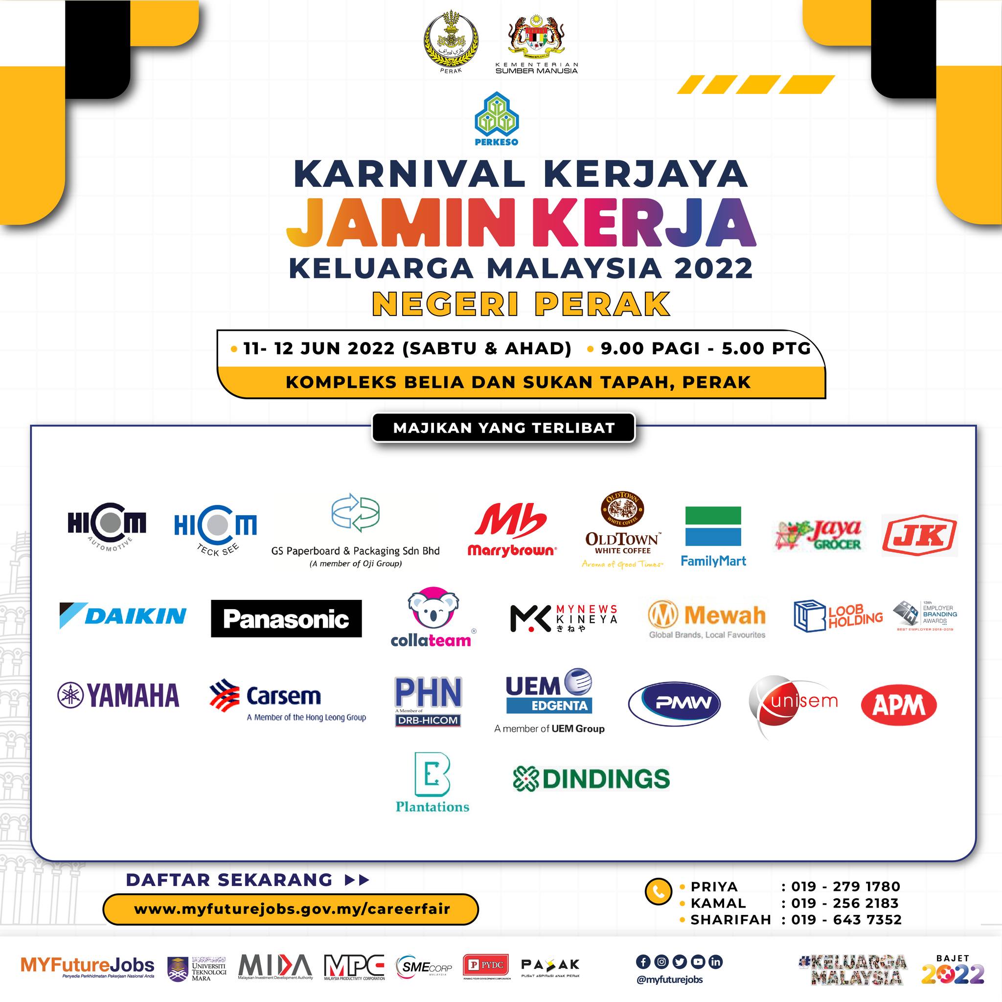 MYFutureJobs on Twitter: "Warga Perak, jom sertai kami di Karnival Kerjaya Jamin Kerja Keluarga ...