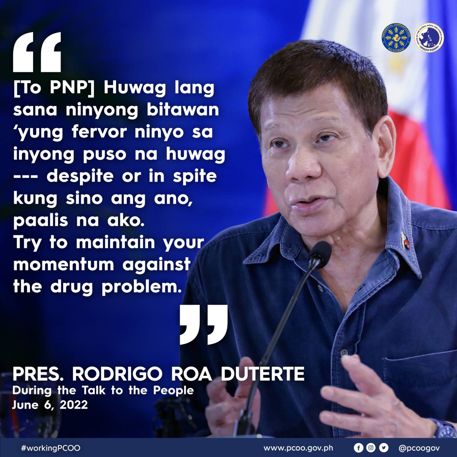 Office of the Press Secretary on Twitter: "LOOK: President Rodrigo Roa Duterte encourages the ...
