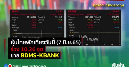 ทันหุ้น on Twitter: "หุ้นไทยพักเที่ยงวันนี้(7 มิ.ย.65) ร่วง 10.26 จุด ขาย BDMS-KBANK อ่าน ...