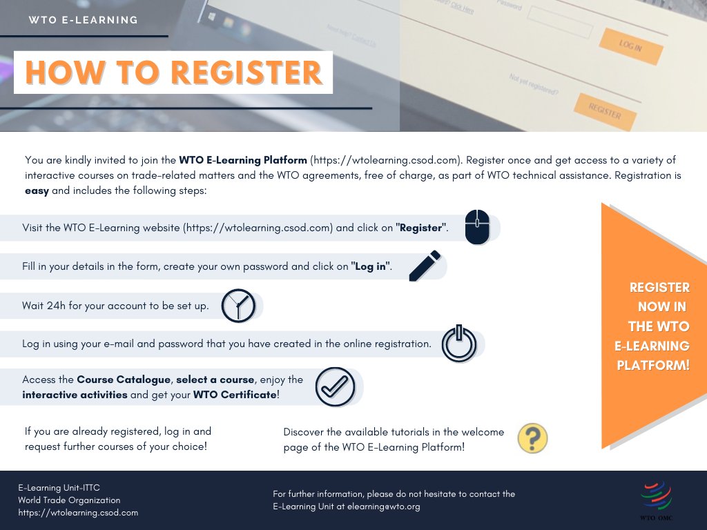 WTO ECAMPUS on Twitter: "You are kindly invited to join the #WTO E-Learning Platform (https://t ...