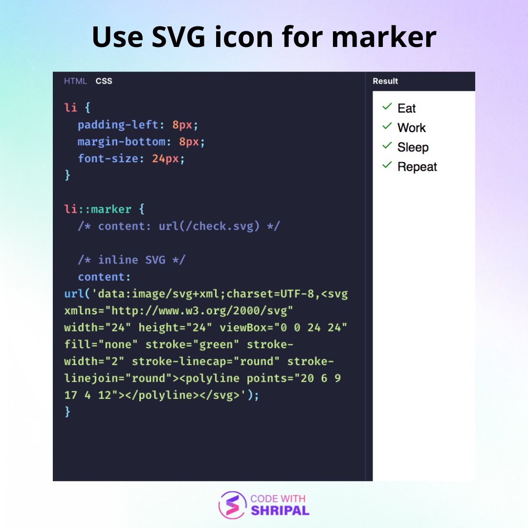Changing style of the bullet/number marker of list item is made very ...