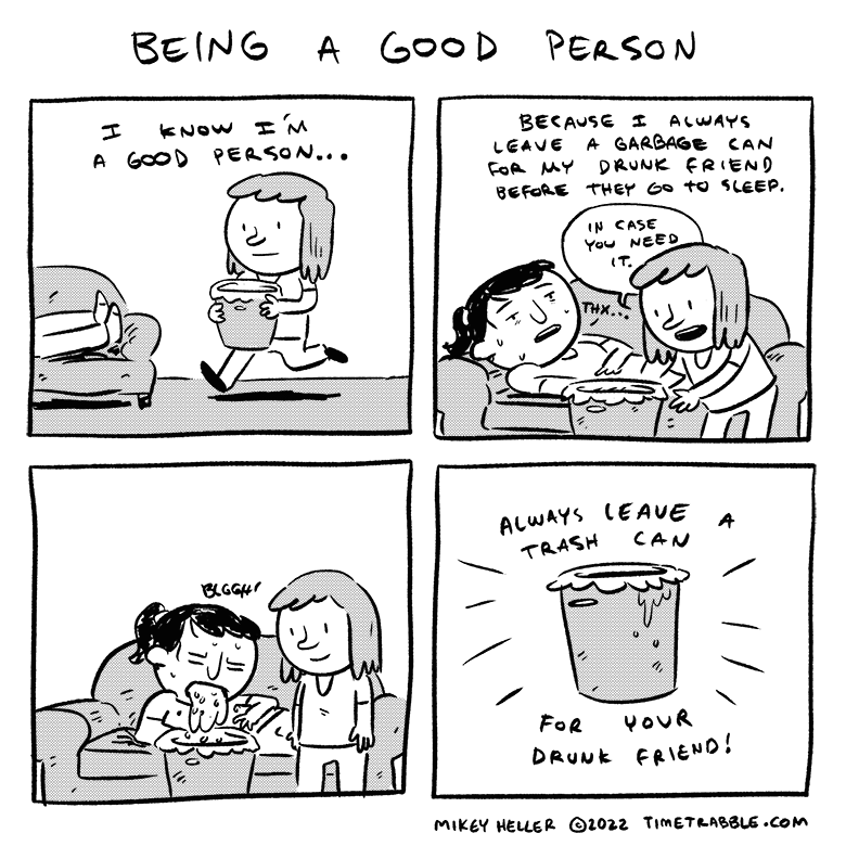 「i drew a comic about being a good person 」Mikey Hellerの漫画