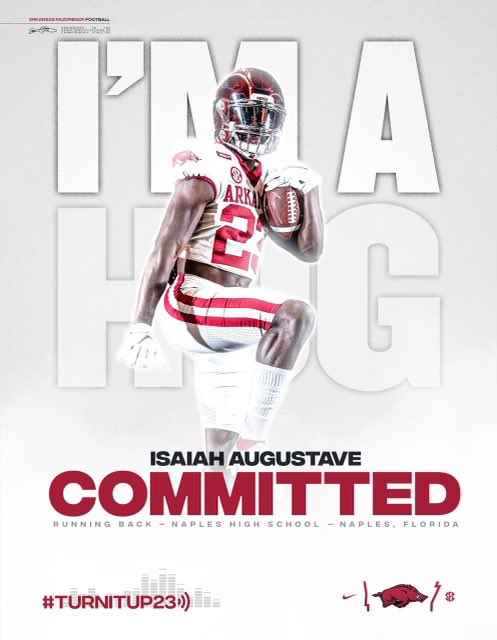 2023 3* RB Isaiah Augustave commits to Arkansas : r/CFB