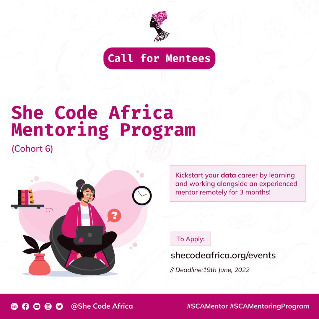 She Code Africa on Twitter: "Looking to get mentoring as you grow in tech ? We’ve opened up ...