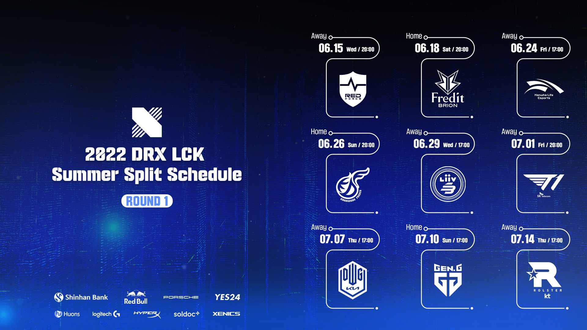 DRX on Twitter: "[DRX 2022 #LCK Summer Schedule] Our Summer begins on June 15th. Please cheer us ...