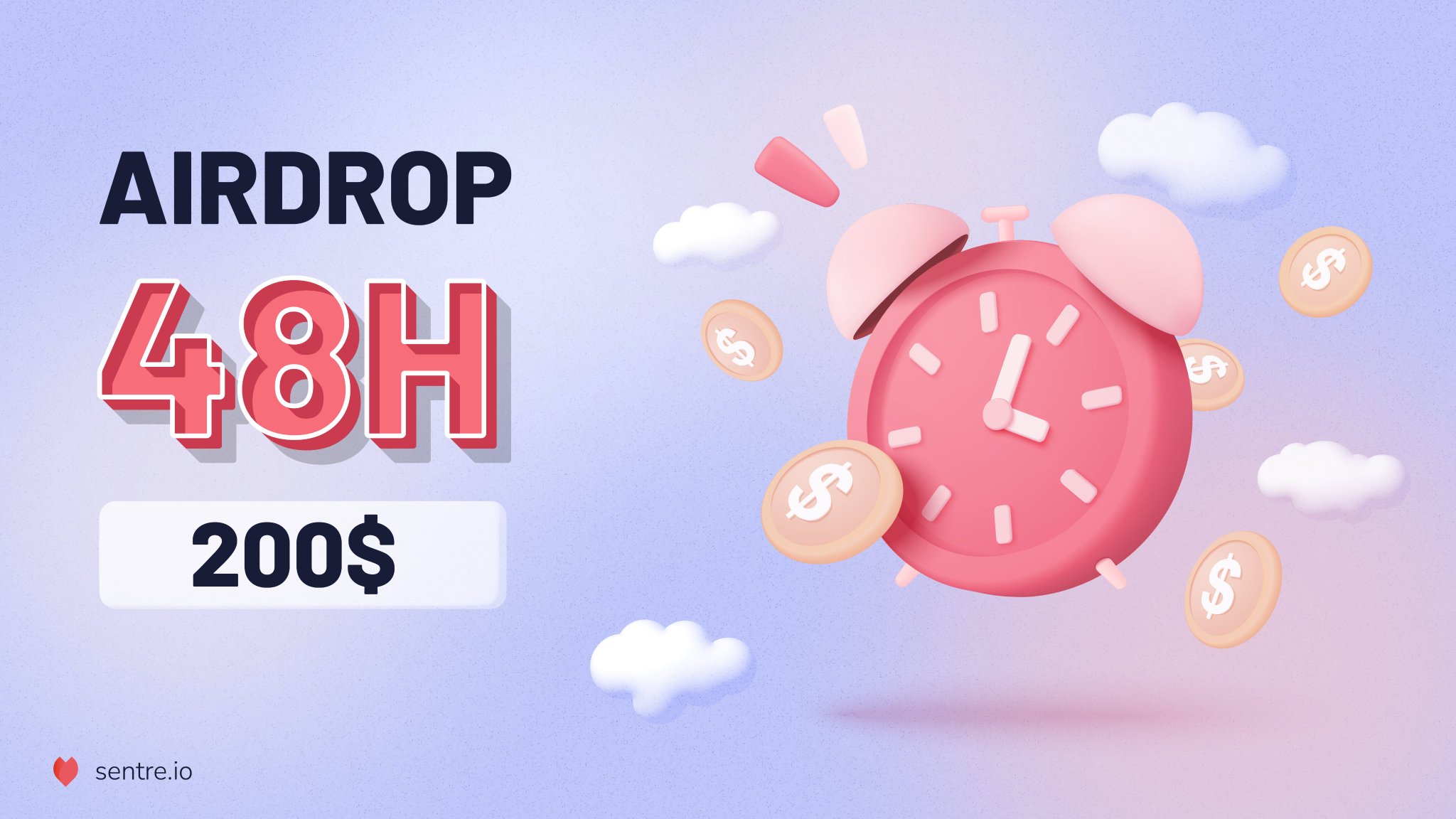 Sentre on Twitter: "🔥 GIVEAWAY STARTS IN 48 HOURS 🔥 💰 Value: 200$ to 20 winners. ⏰ End Date: 7: ...