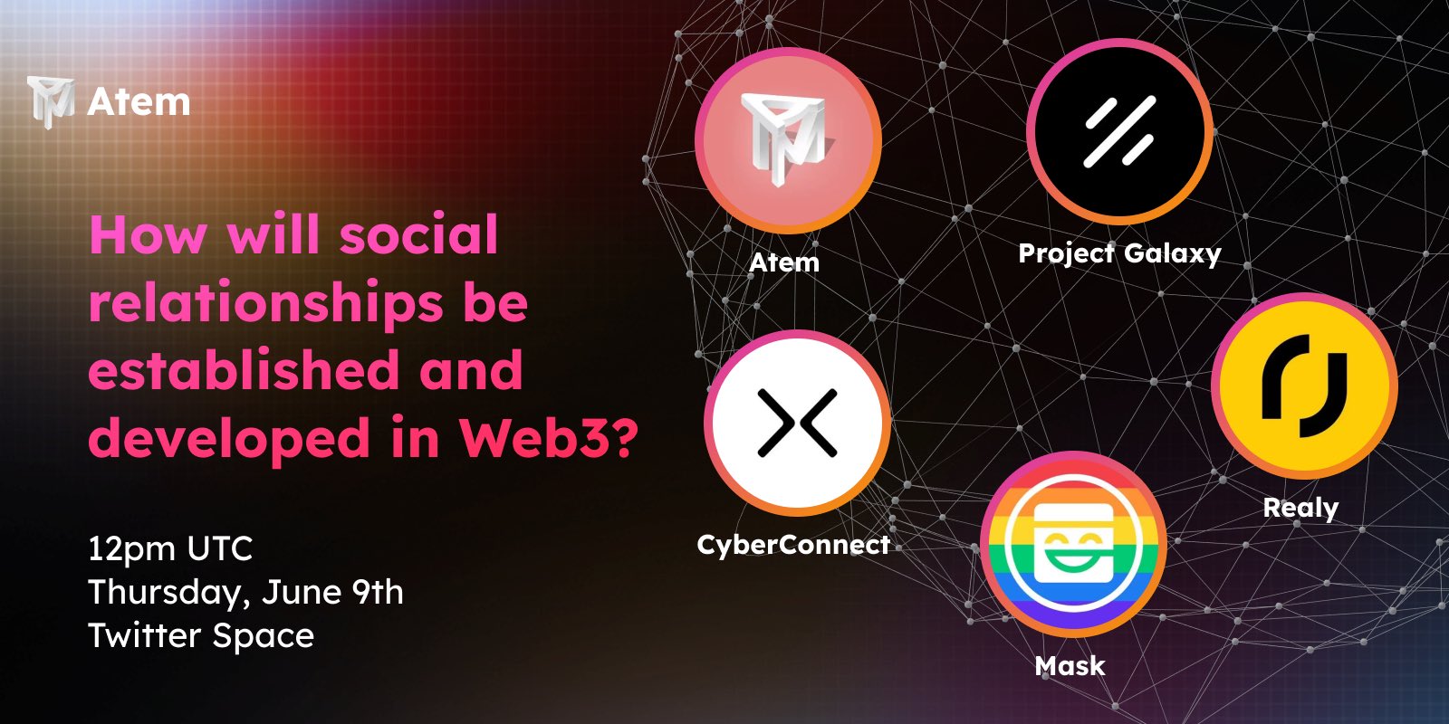 Atem Network on Twitter: "🎙️Atem Twitter Space 01🎙️ — How will social relationships be ...