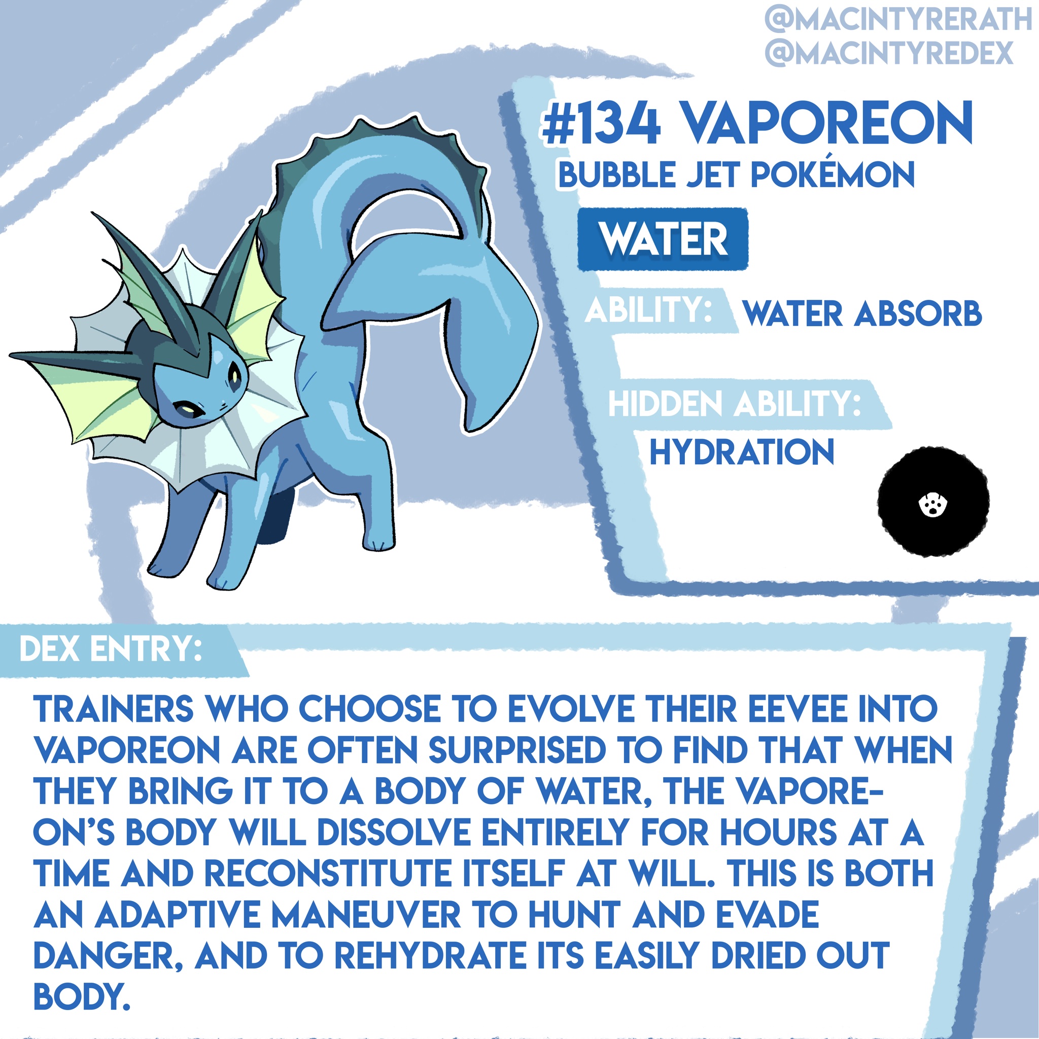MacIntyre Dex on Twitter: "New Pokédex entry added! No.134 Vaporeon https://t.co/aAa9ZUIyU6 ...