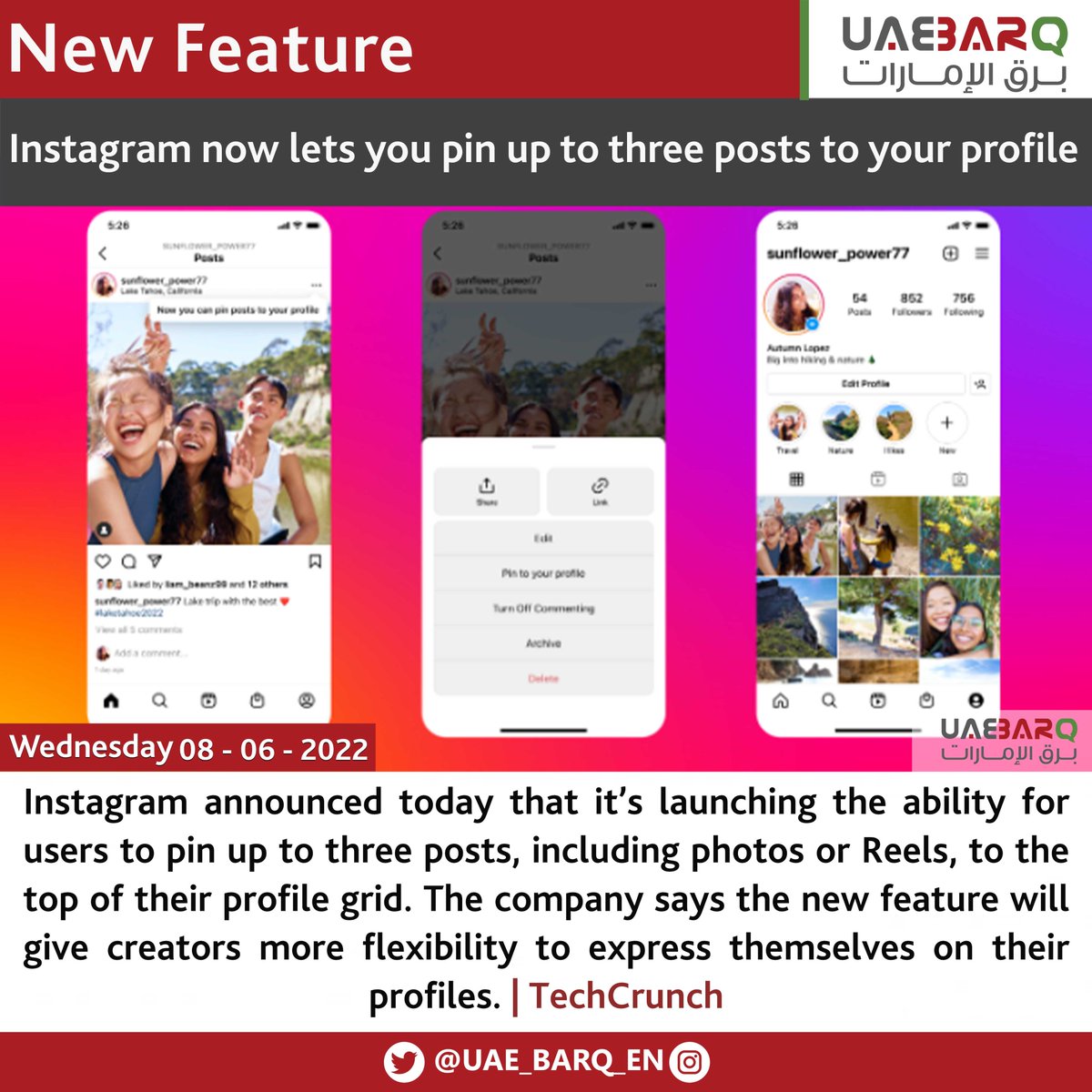 Uae Barq On Twitter Instagram Now Lets You Pin Up To Three Posts To