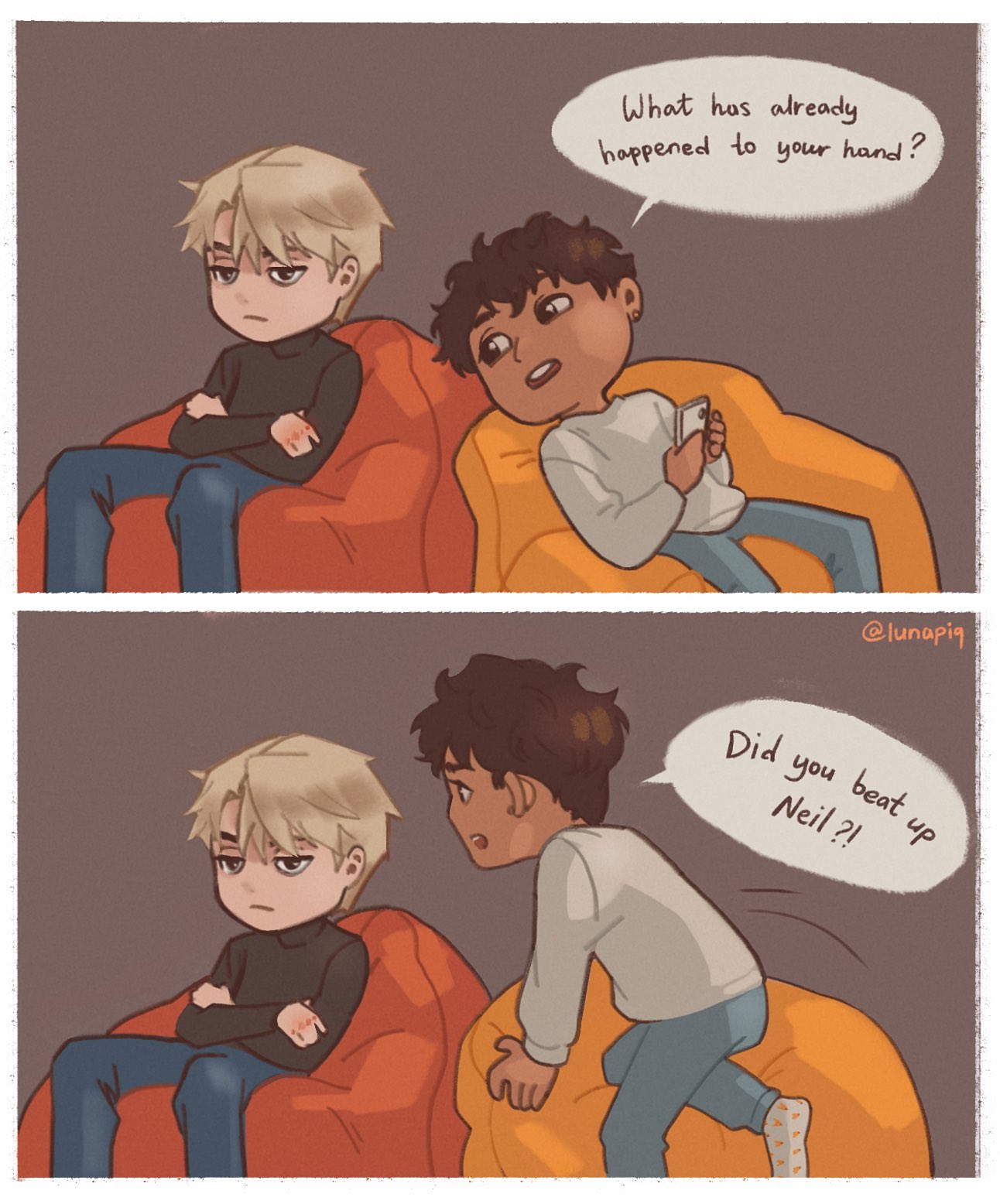 lunapiq on Twitter: "I HAD TO DRAW IT!! pov: how Andrew survives with Neil's attractiveness /he ...