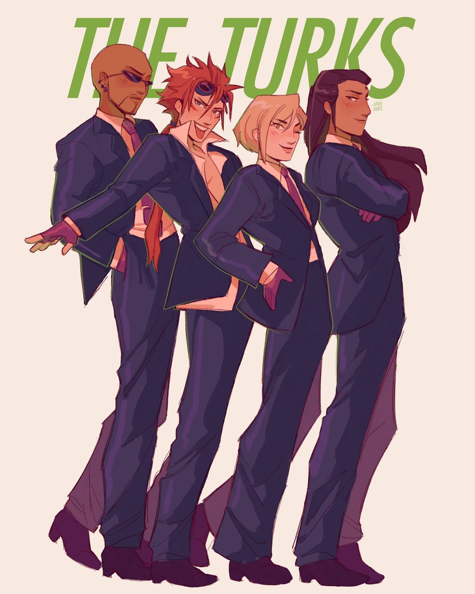 「the shinra turks, at your service! #FF7」|jade 🍉 @ semi-ia for finalsのイラスト